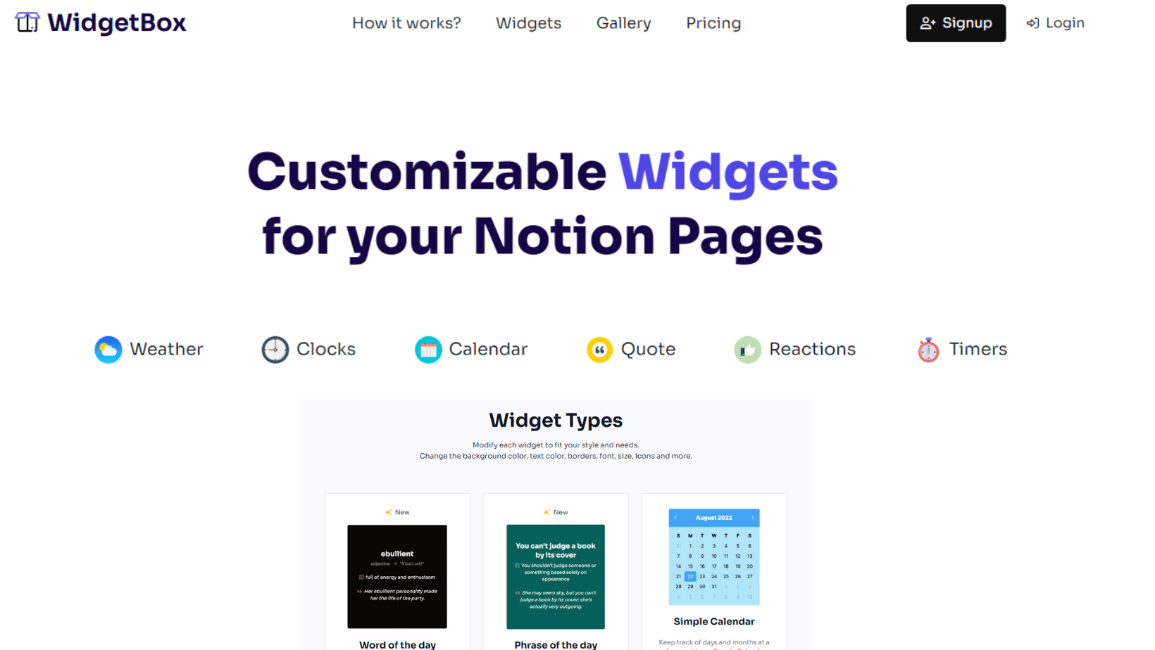 Widgets de Notion - Templates de Notion